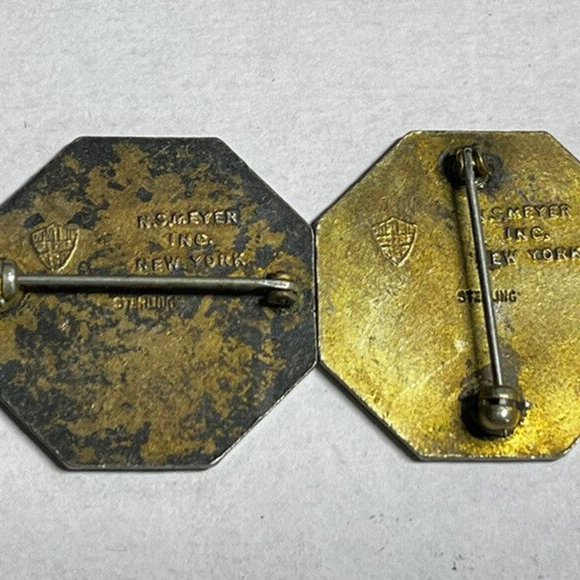 Other | 4 Crests Us Army Sterling Silver Pin Lot Wwii Field Artillery ...